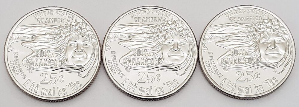 2023 P D S EDITH KANAKA’OLE QUARTER SET (3 COINS) *BU UNCIRCULATED ...