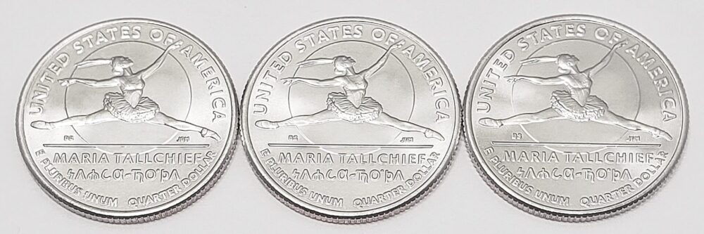 2023 P D S MARIA TALLCHIEF QUARTER SET (3 COINS) *BU UNCIRCULATED ...